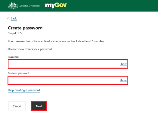 myGov help - Create a myGov account - Services Australia