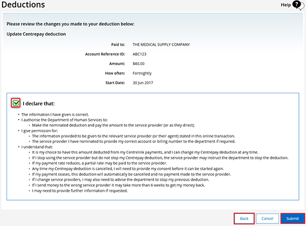 Centrelink online account help - Update or suspend a current Centrepay ...