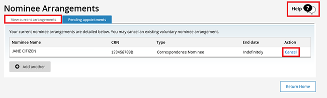 Centrelink online account help - Cancel a nominee - Services Australia