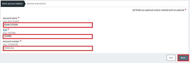 Child Support online account help - Update bank details - Services ...