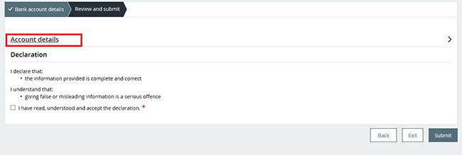 Child Support online account help - Update bank details - Services ...