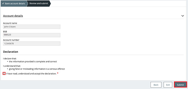 Child Support online account help - Update bank details - Services ...
