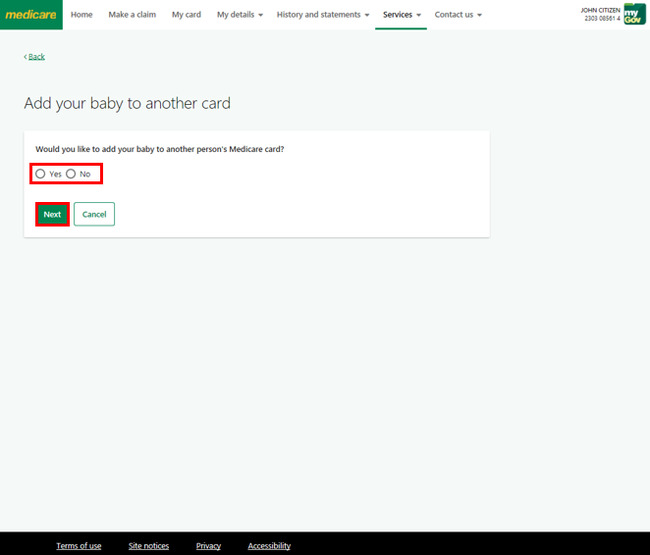 Medicare online account help - Enrol a baby in Medicare - Services ...
