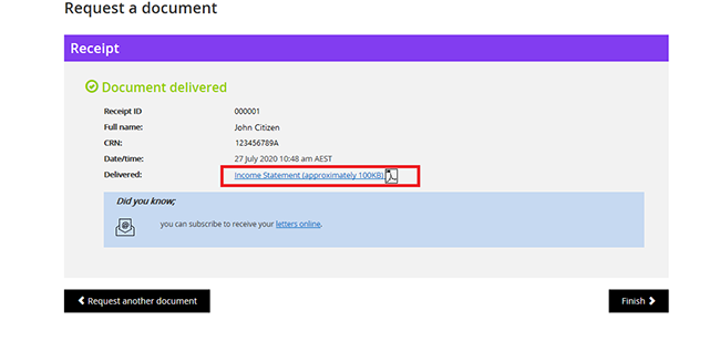 Centrelink online account help - Request a document - Services Australia