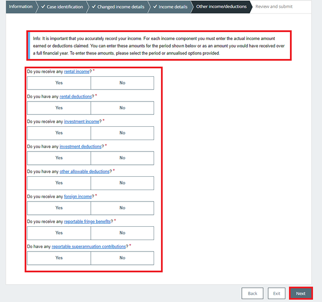 Child Support online account help - Update current income - Services ...