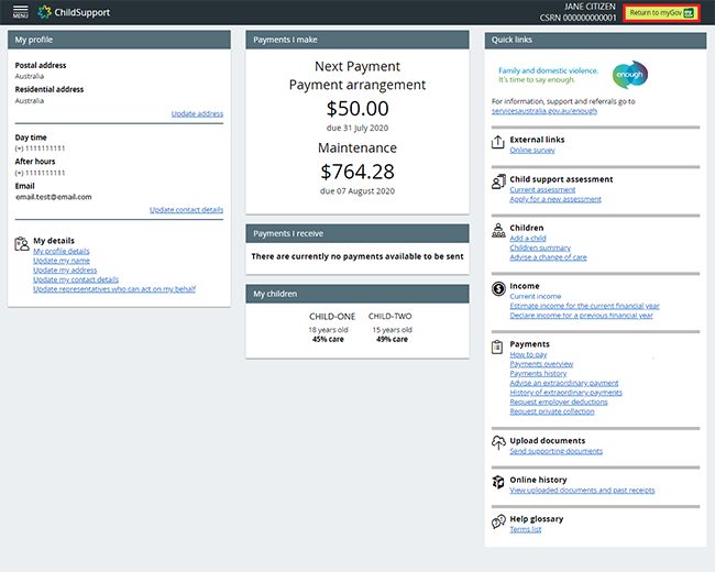 Child Support online account help - Update current income - Services ...