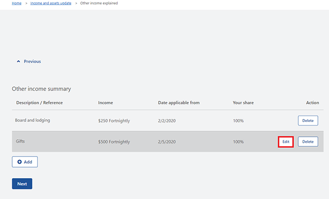 Centrelink online account help - Update income and assets details ...
