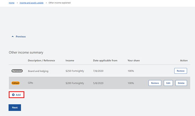 Centrelink online account help - Update income and assets details ...