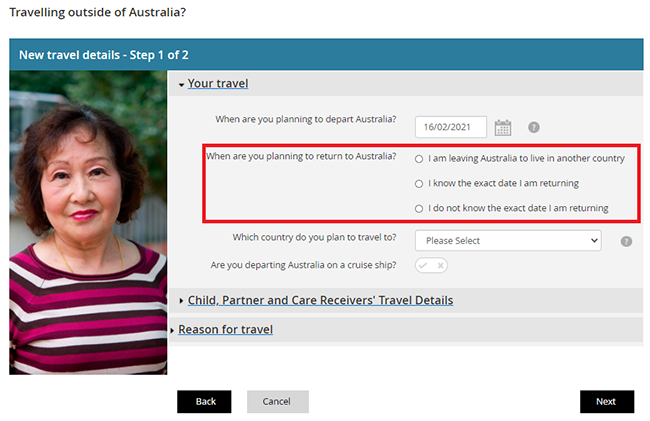 Centrelink online account help - Travelling outside of Australia ...