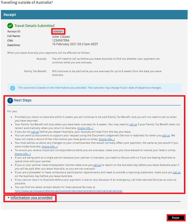 Centrelink online account help - Travelling outside of Australia ...