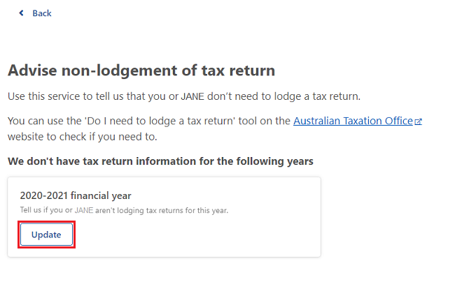Centrelink online account help - Advise non-lodgement of tax return ...