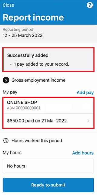 Express Plus Centrelink mobile app help - Report employment income ...