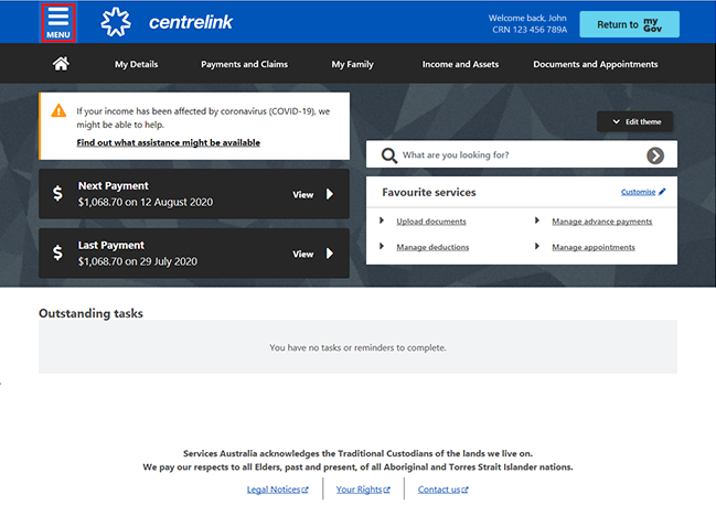 Centrelink online account help - Update address, accommodation and ...