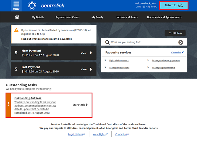 Centrelink online account help - Update address, accommodation and ...