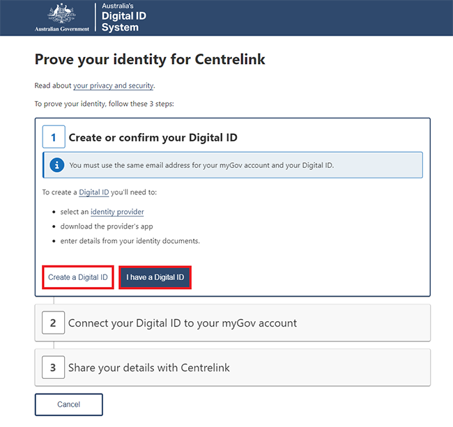myGov help - Link Centrelink to myGov using your Digital ID - Services ...